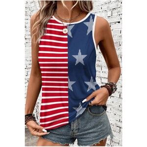 Tops | Stars Stripes Print Festive Tank Top | Poshmark